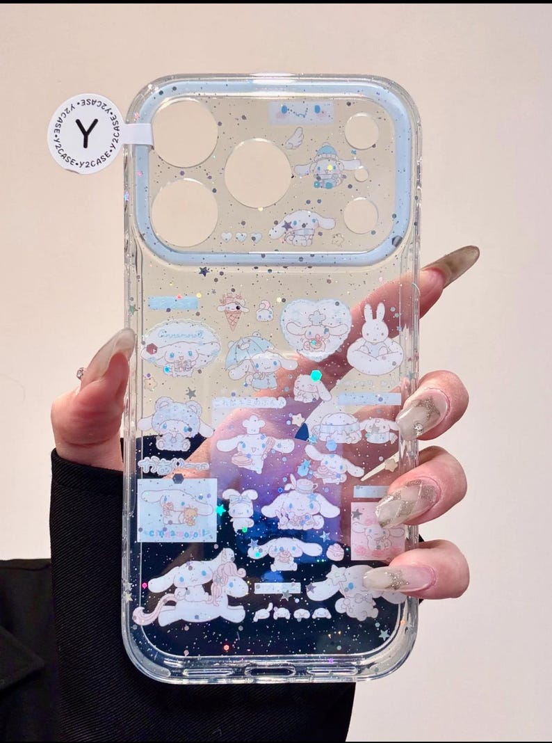 Cute Cinnamoroll Sky Glitter iPhone 17 16 15 14 13 Pro Max Plus Case ...