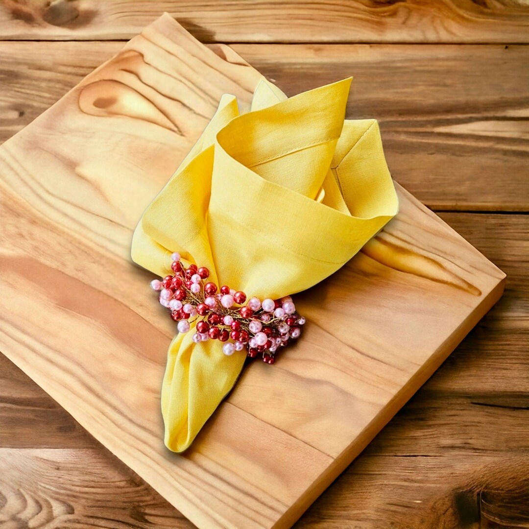 Linen Napkins, Yellow Linen Napkins, Table Napkins, Party Napkins ...
