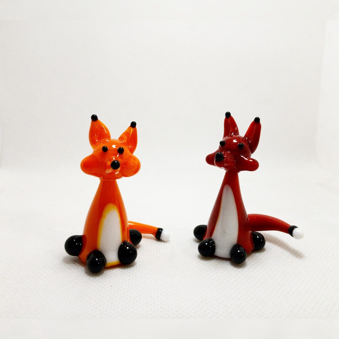 Glass Fox Figurine, Fox Sculpture - Etsy