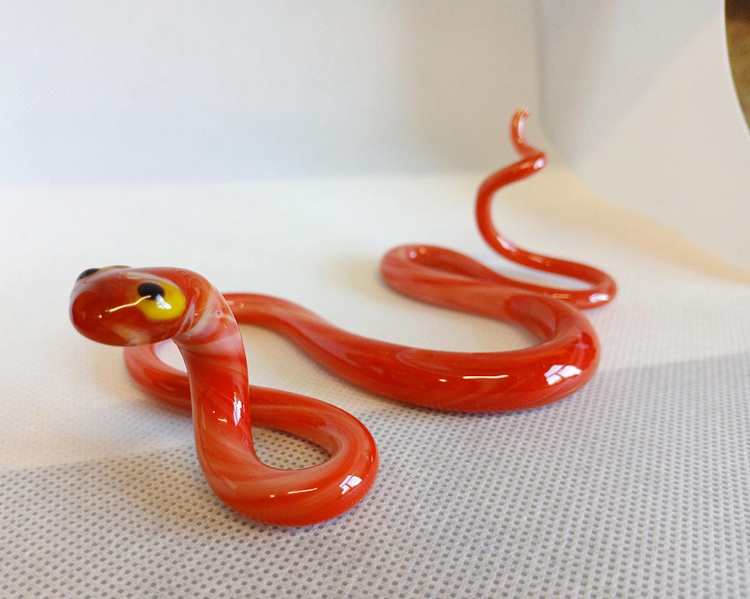 Glass Snake Figurine, Blue Snake, Green Snake, Red Snake - Etsy