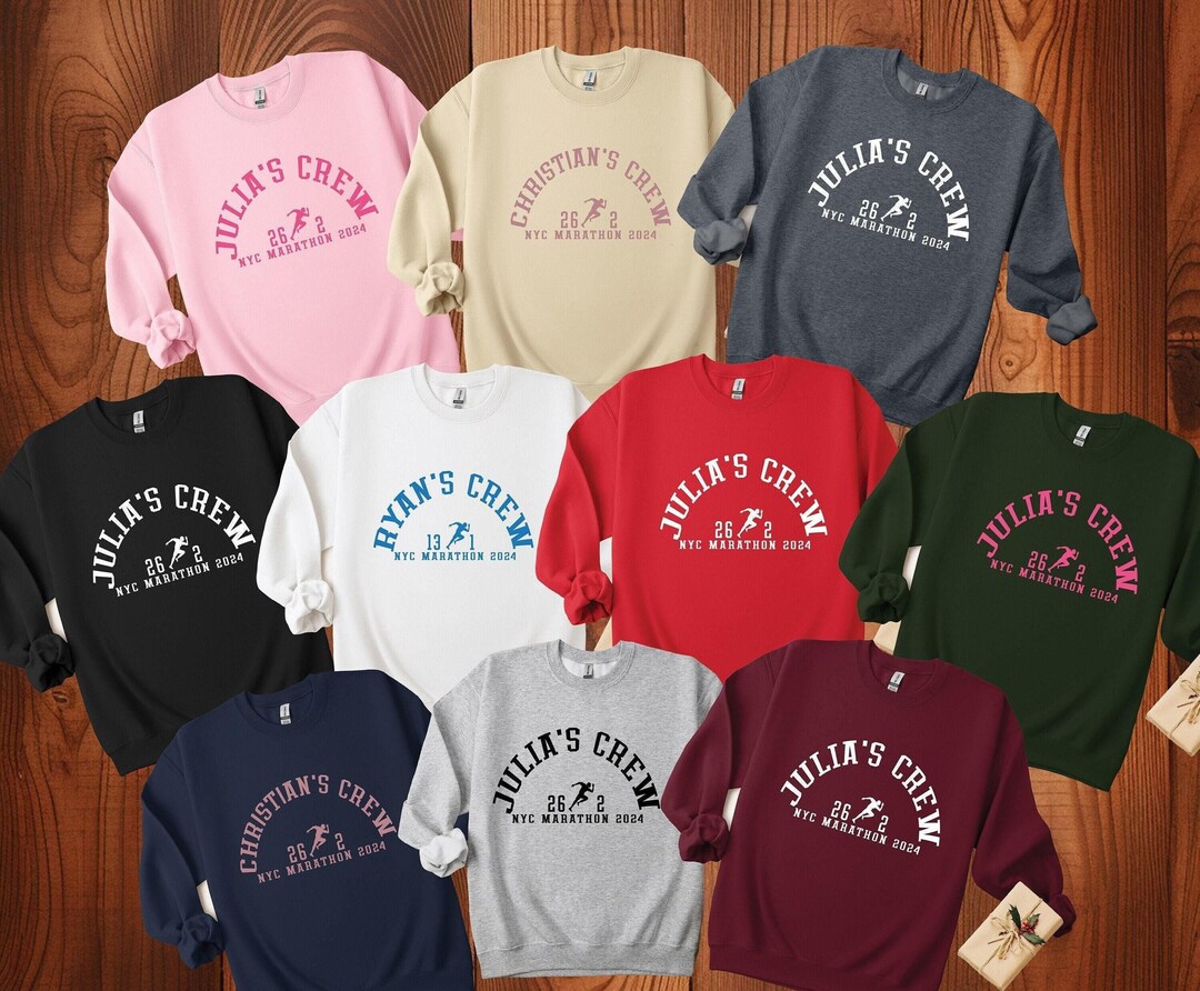 Custom Marathon Supporter Crew Sweatshirt, Personalized Family Matching ...