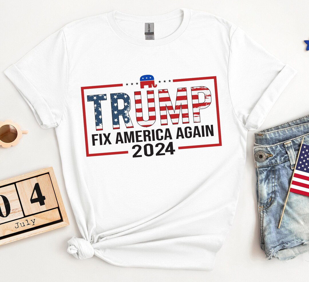 Trump Fix America Again Shirt, President Trump Tshirt, Funny 2024 ...