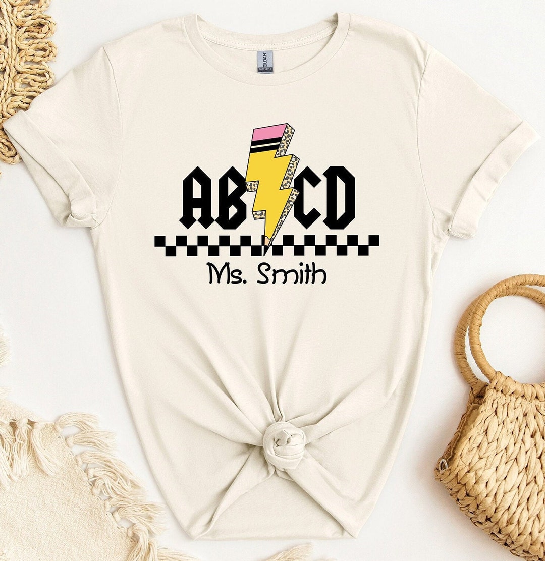 Custom Retro ABCD Teacher Name Shirts, Back to School Teacher ...