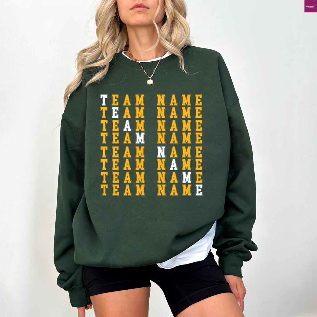 Personalized School Team Sweatshirt, Custom Mascot Team Name Sports ...