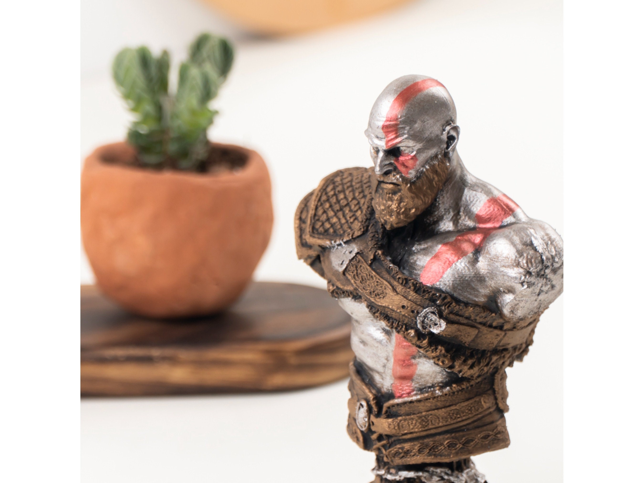 Decorative Kratos Statue God of War Tribute Hand-painted - Etsy