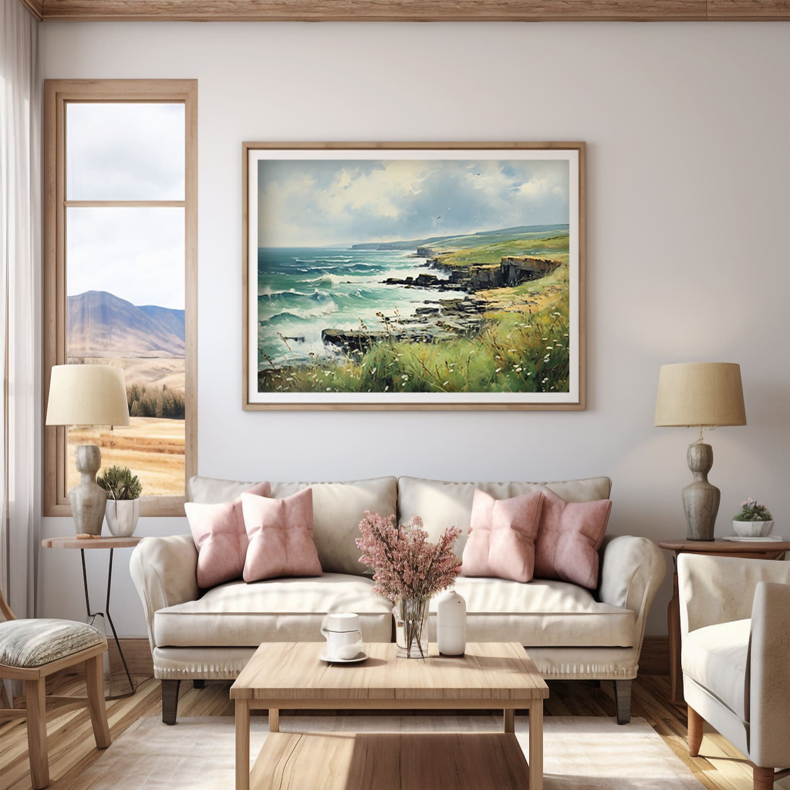 Cliffs of Donegal Wall Art Print, Vintage Irish Coastal Ocean Landscape ...