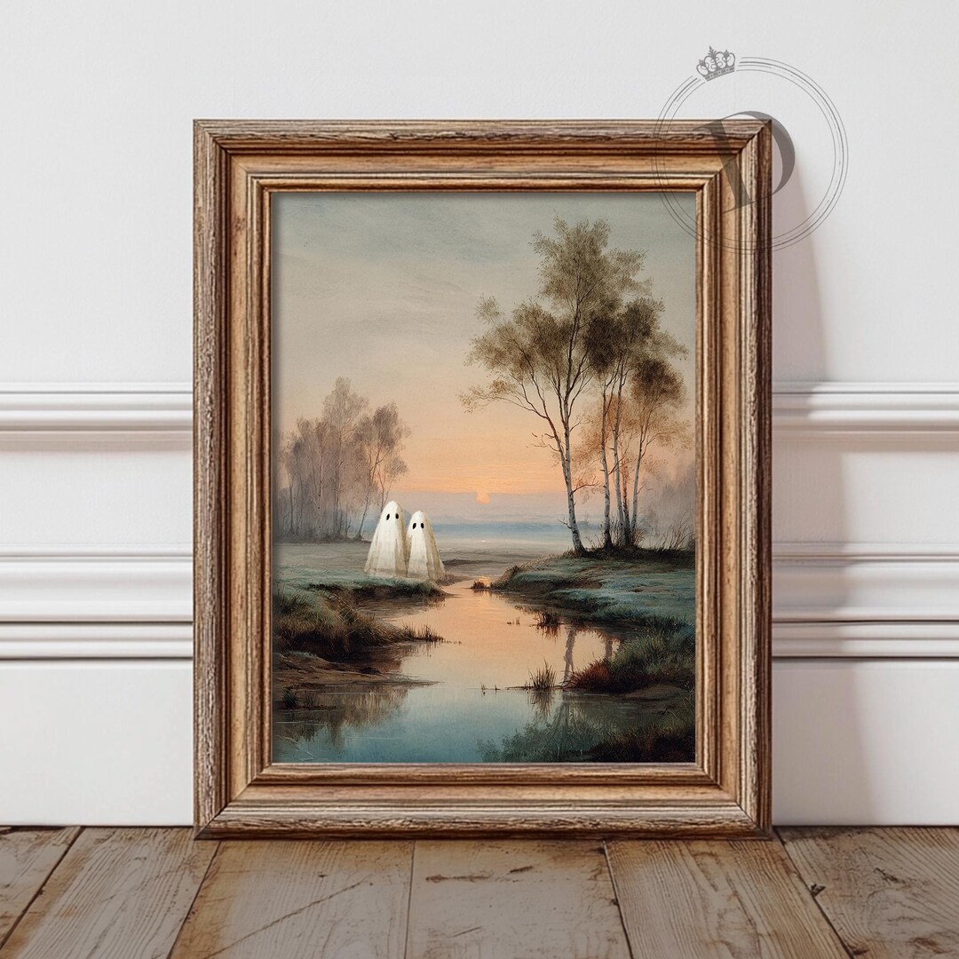 Ghost River Landscape Wall Art, Printable Halloween Wall Art, Vintage ...