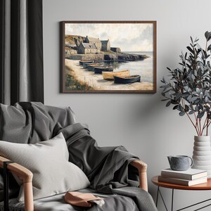 Irish Wall Art, Printable Ireland Wall Decor, Fishing Village Landscape ...