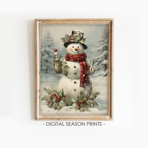 Snowman Print - Etsy