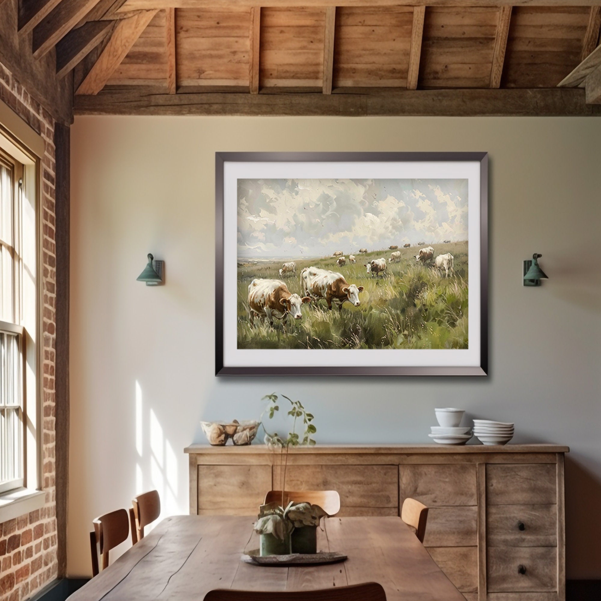 Printable Ireland Cow Art, Irish Field Landscape Print, Ireland ...