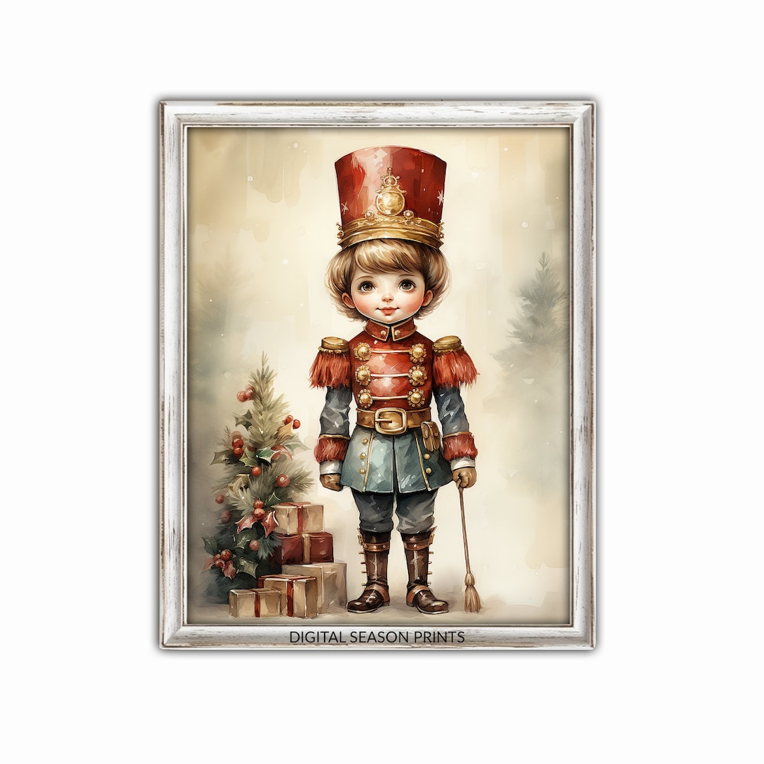 Vintage Nutcracker Christmas Digital Print, Printable Xmas Holiday ...