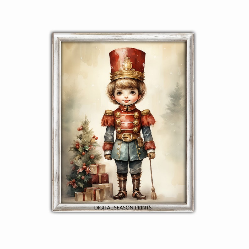 Vintage Nutcracker Christmas Digital Print, Printable Xmas Holiday ...