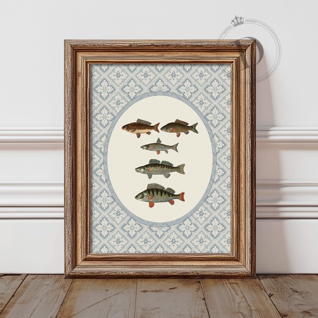 Vintage Fish Print Set: Coastal Wall Art for Cabin Decor (digital ...