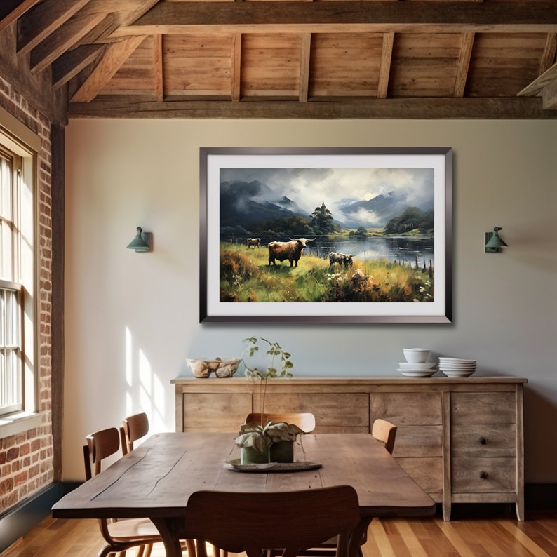 Irish Landscape Print, Ireland Painting, Irish Cows Art, Ireland Wall ...