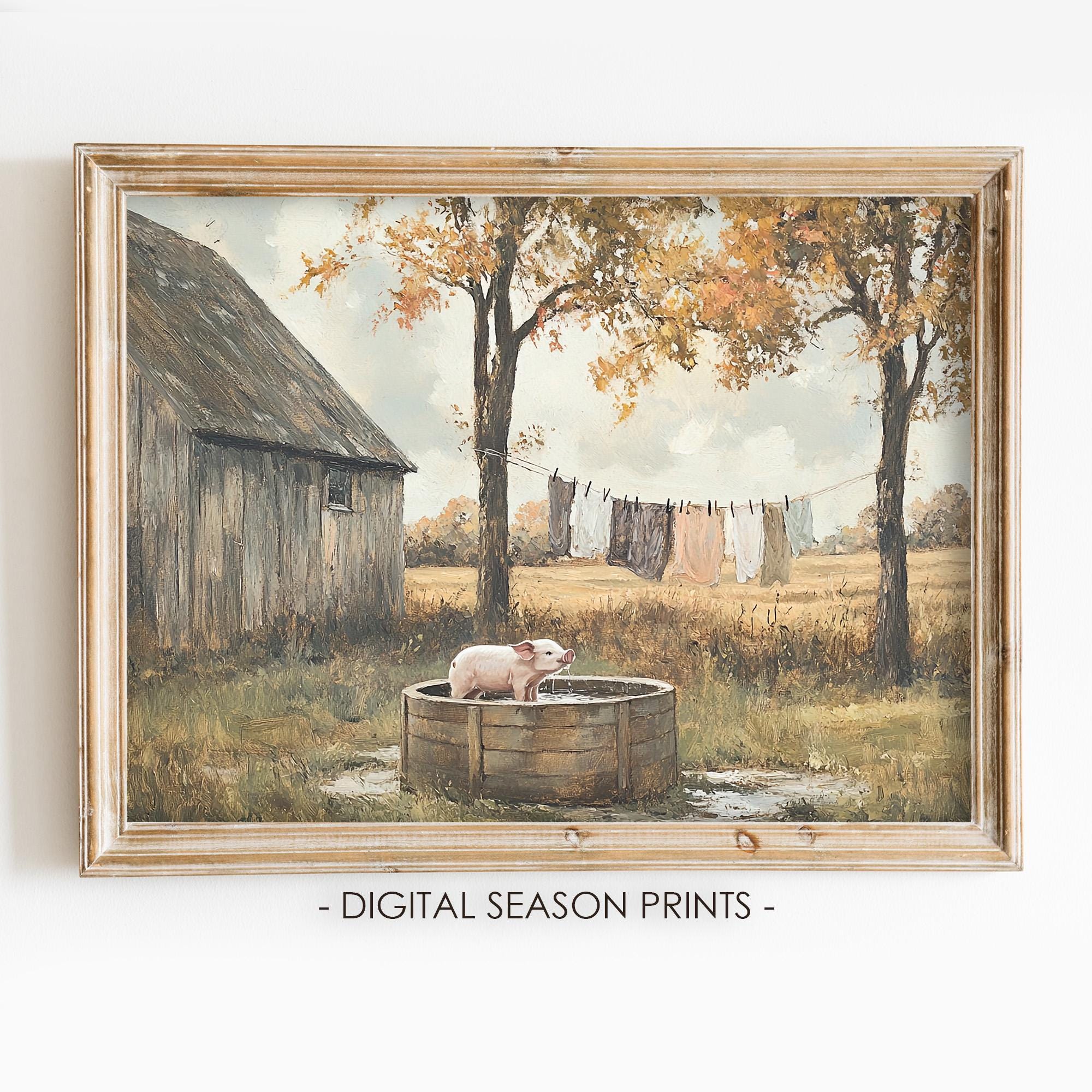 Printable Laundry Room Decor or Bathroom Wall Art, Vintage Farmhouse ...