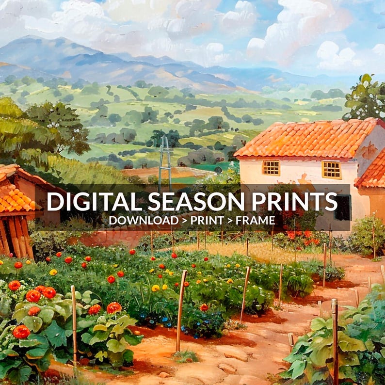 Mexican Wall Art, Printable Mexican Village Wall Art, Mexican Farm ...