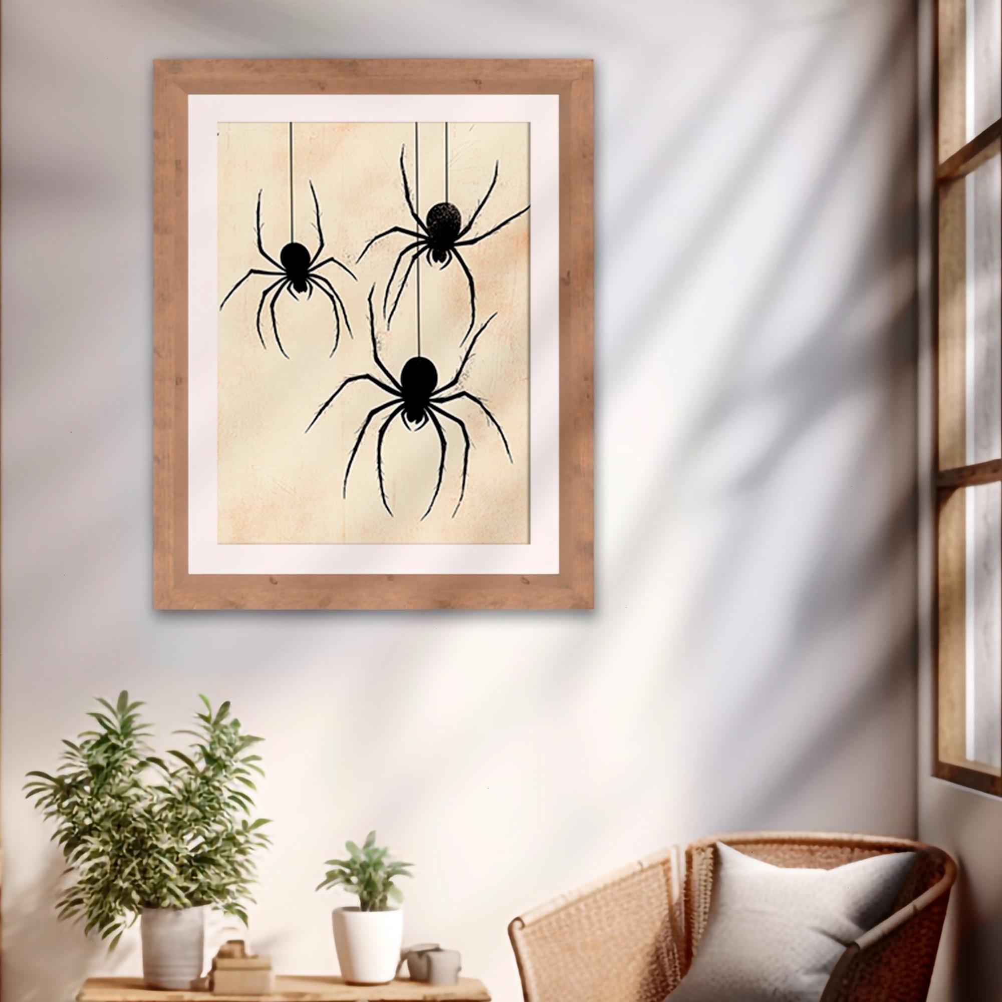 Spider Wall Art Printable, Minimalist Halloween Gothic Creepy Decor ...