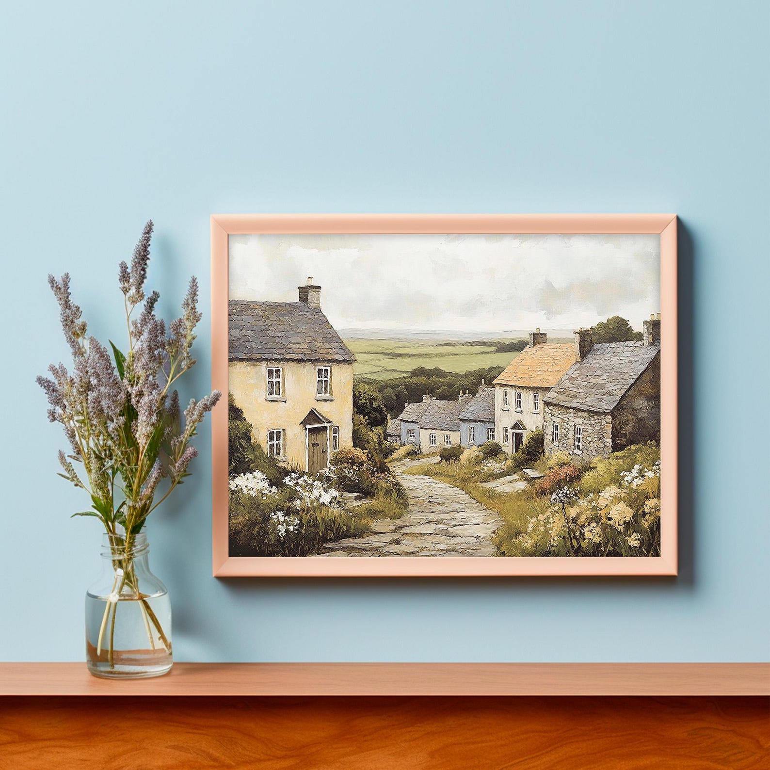 Irish Wall Art, Printable Ireland Wall Decor, Irish Village Landscape ...