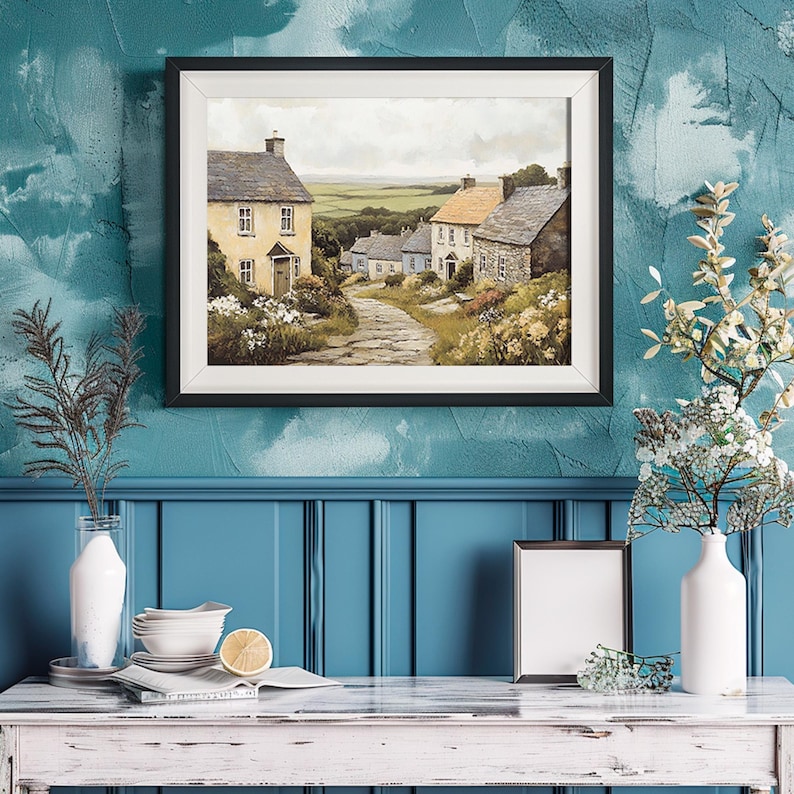 Irish Wall Art, Printable Ireland Wall Decor, Irish Village Landscape ...