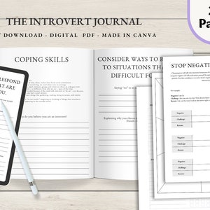 Being an Introvert Editable Printable Journal | Introvert Survival Kit ...