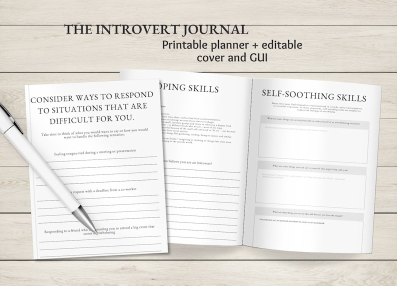 Being an Introvert Editable Printable Journal | Introvert Survival Kit ...