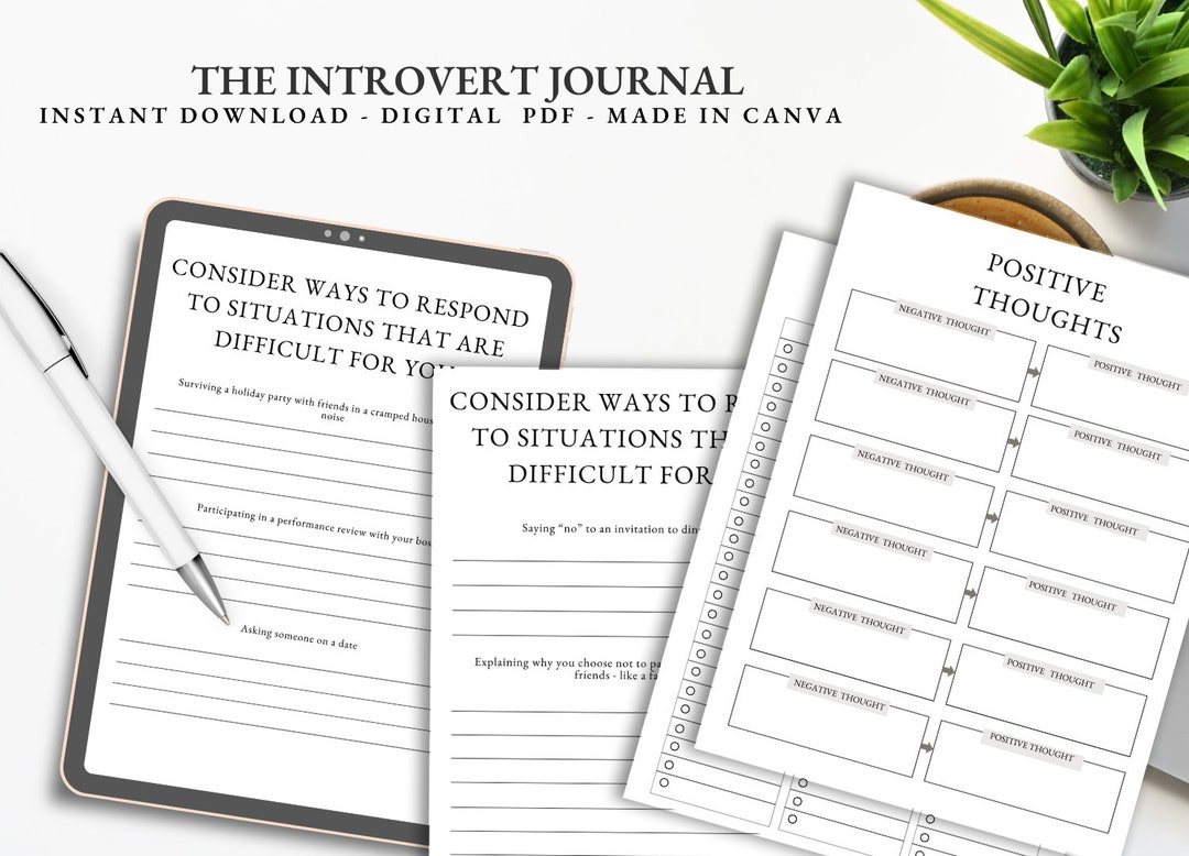 Being an Introvert Editable Printable Journal | Introvert Survival Kit ...