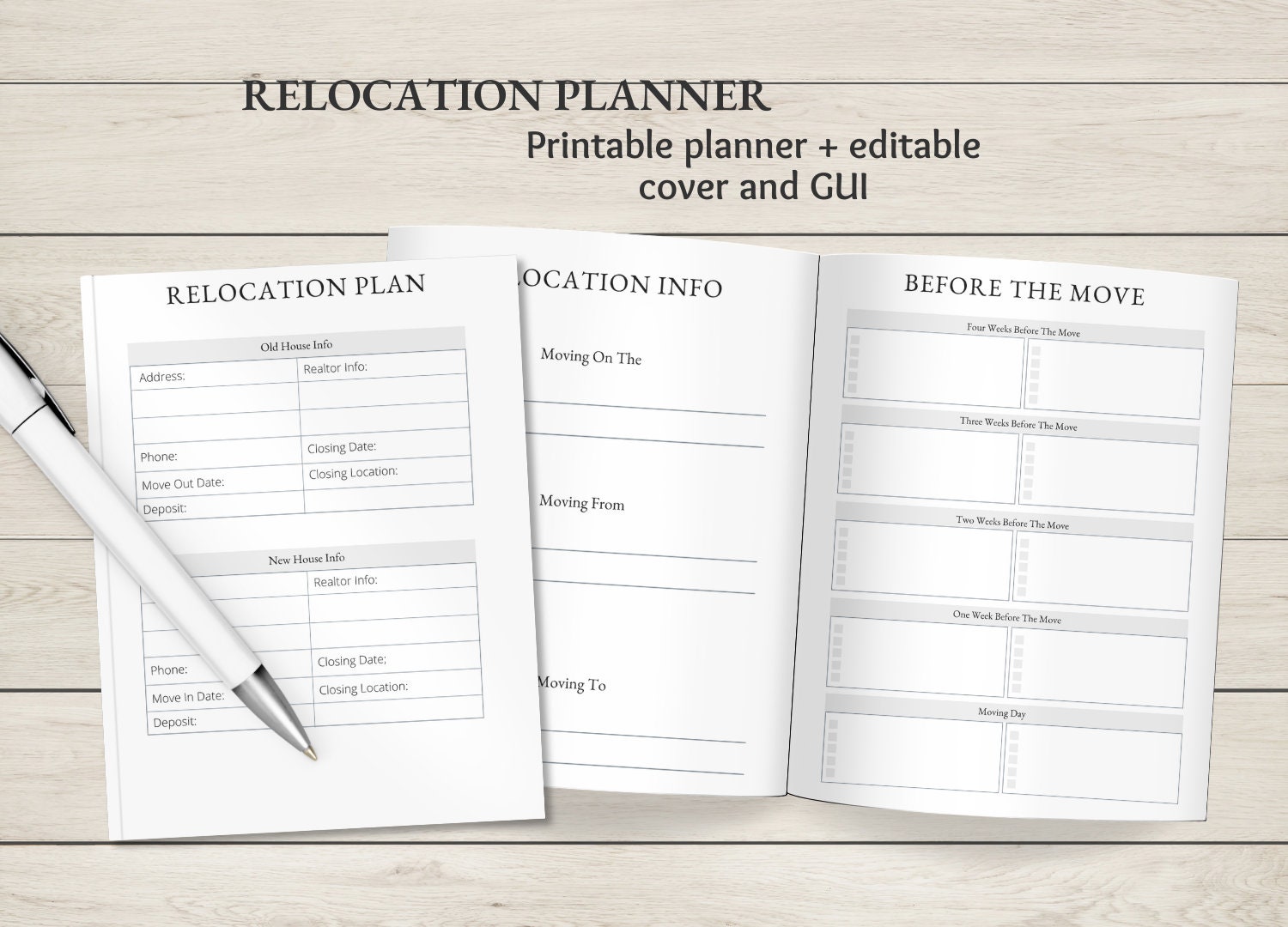 Relocation Planner Printable and Editable Canva Templates | Moving ...