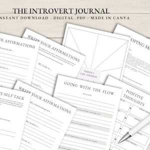 Being an Introvert Editable Printable Journal | Introvert Survival Kit ...