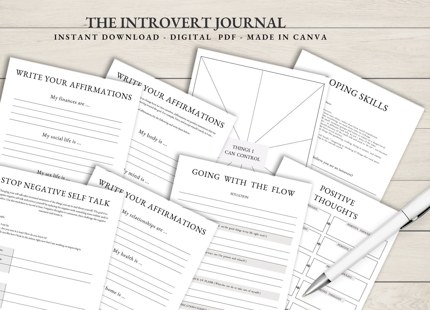 Being an Introvert Editable Printable Journal | Introvert Survival Kit ...
