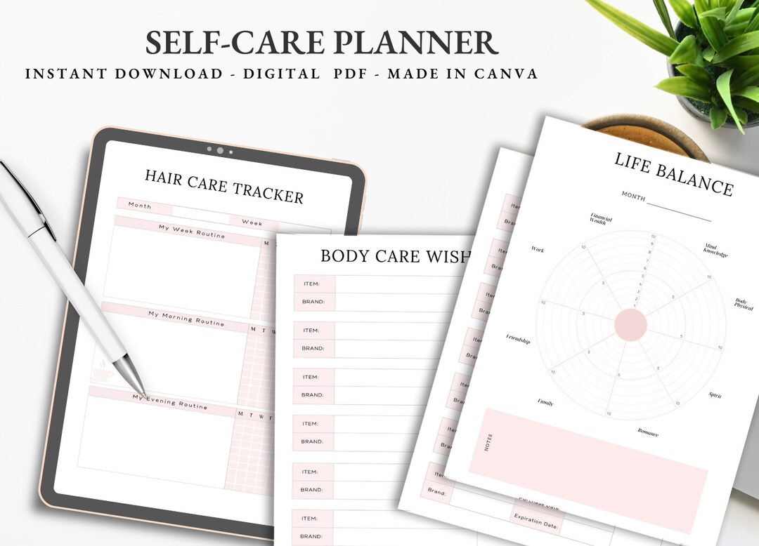 Self-care Practice Planner Printable | Digital Wellness Journal | to Do ...