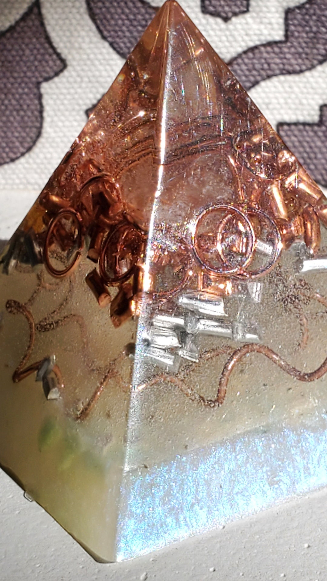 Pyramid Orgonite 2" Double Coil, EMF Protection, Meditation ...