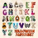 Halloween Characters Letters Bundle, Horror Movie Png, Halloween ...