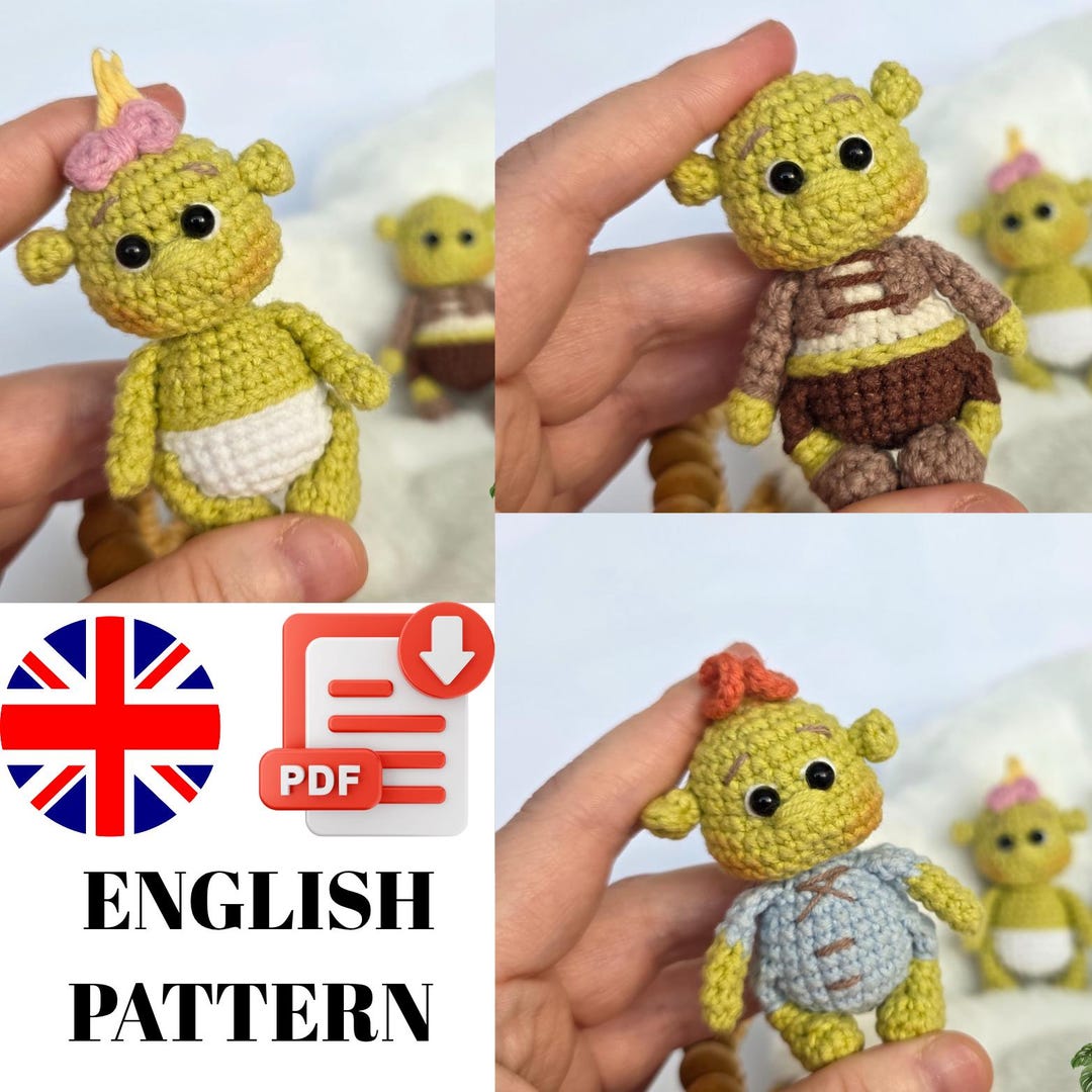 Green Ogre Triplet Babies -amigurumi Pattern (3 Dolls) - Etsy