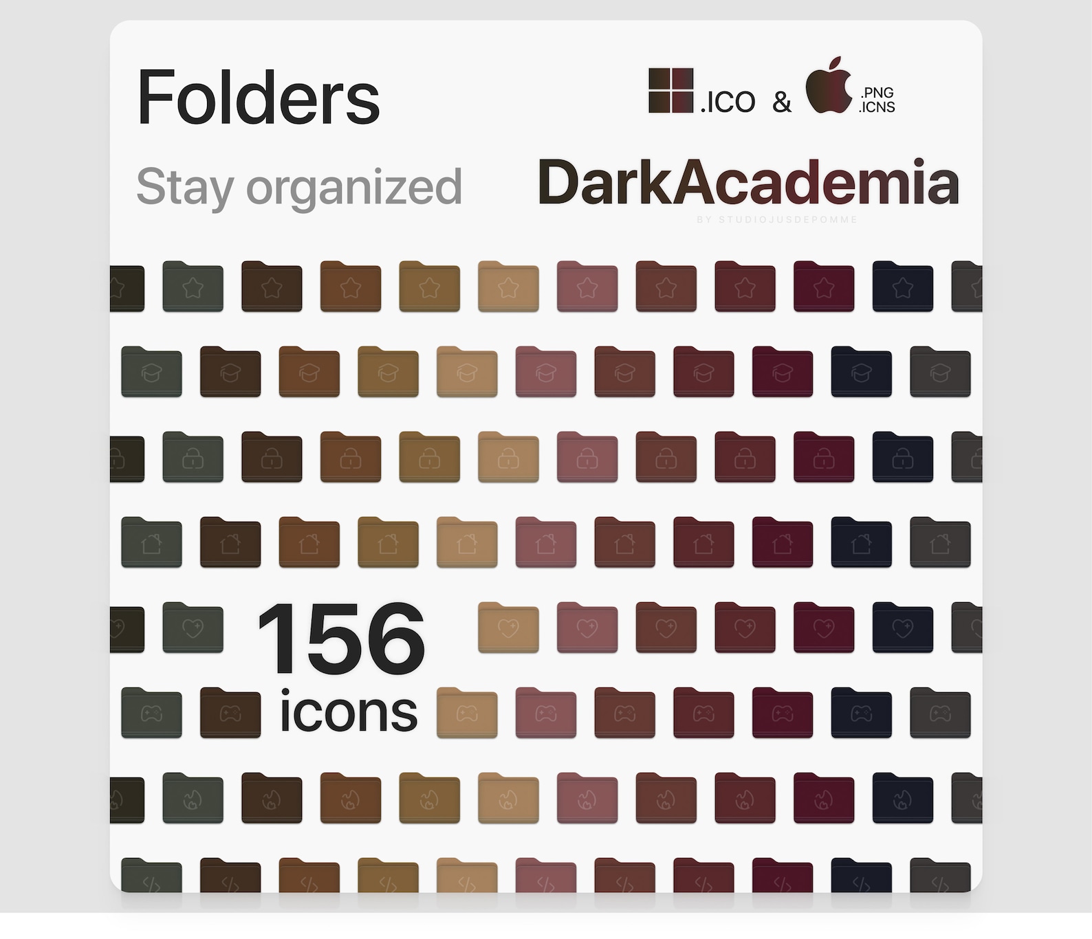 Aesthetic Folders Icon Bundle for Macos and Windows - Files & Folders ...