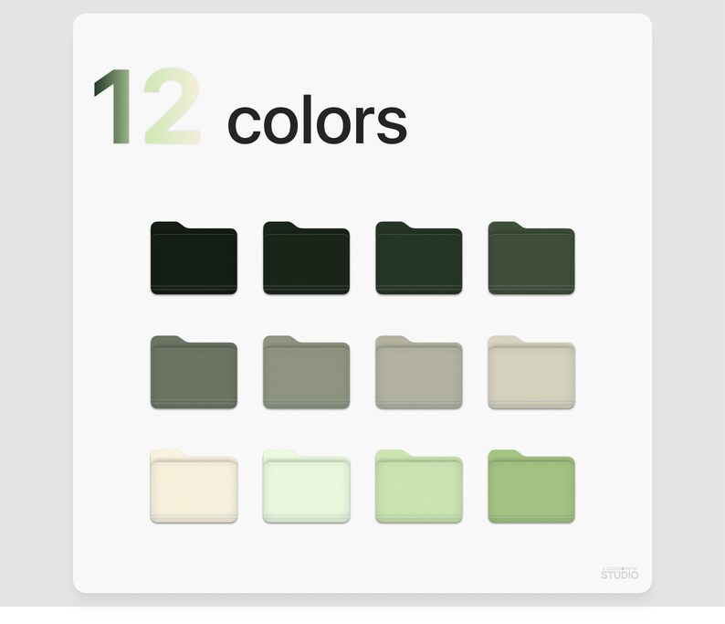 Folder Icons Desktop, Mac Windows Icons, Botanical Green Aesthetic ...