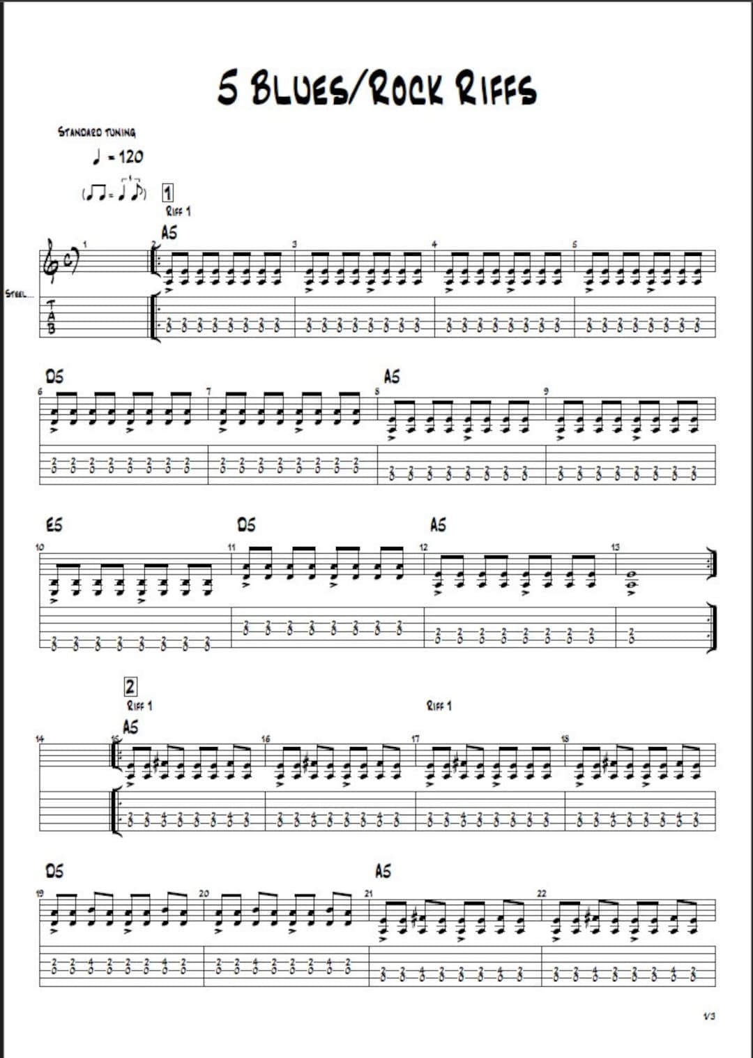 Blues Riff Rock Riff Easy Riff Guitar Lesson Tabs Guitar Tabs Easy Guitar Beginners