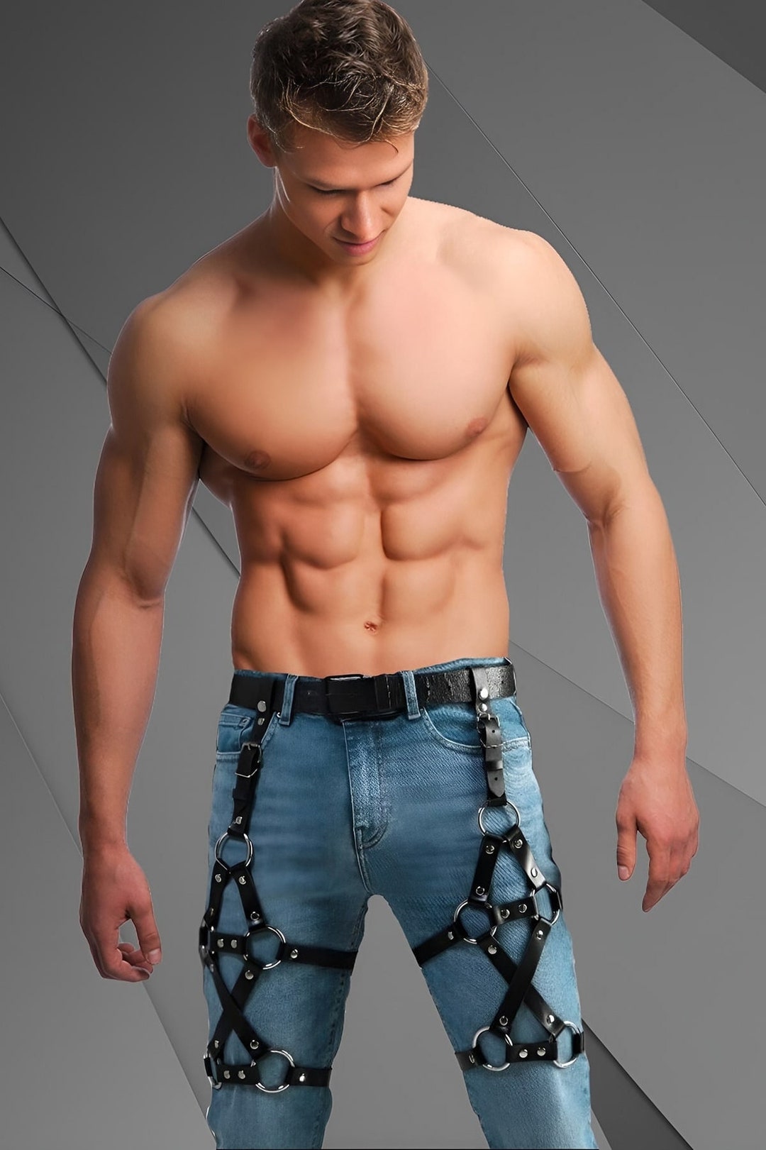 Leg Harness Men, Harness Belt for Men, Adjustable Leg Suspender, Men's ...