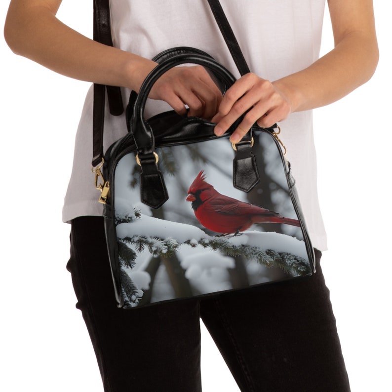 Cardinal in Snowy Forest Shoulder Handbag / Purse - Etsy