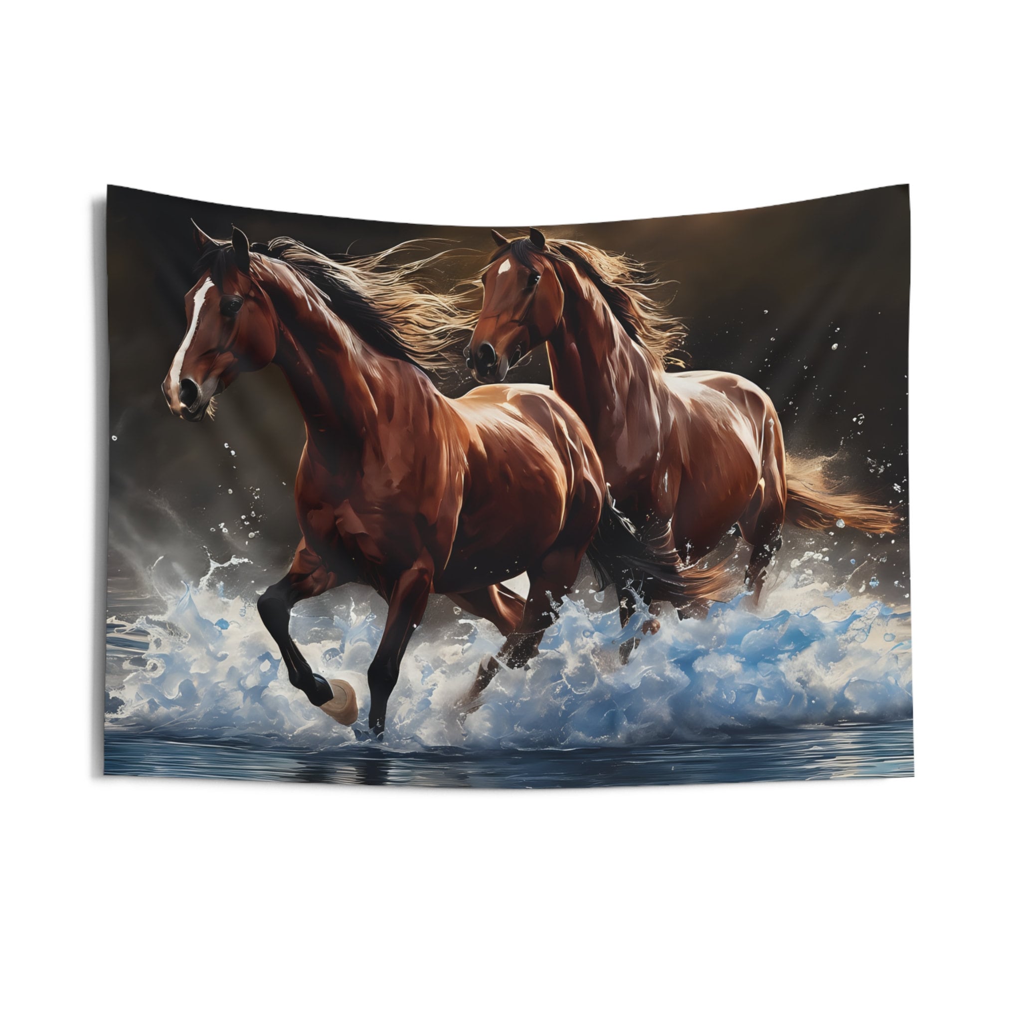 Horse Playing in Water Indoor Wall Tapestries - Etsy