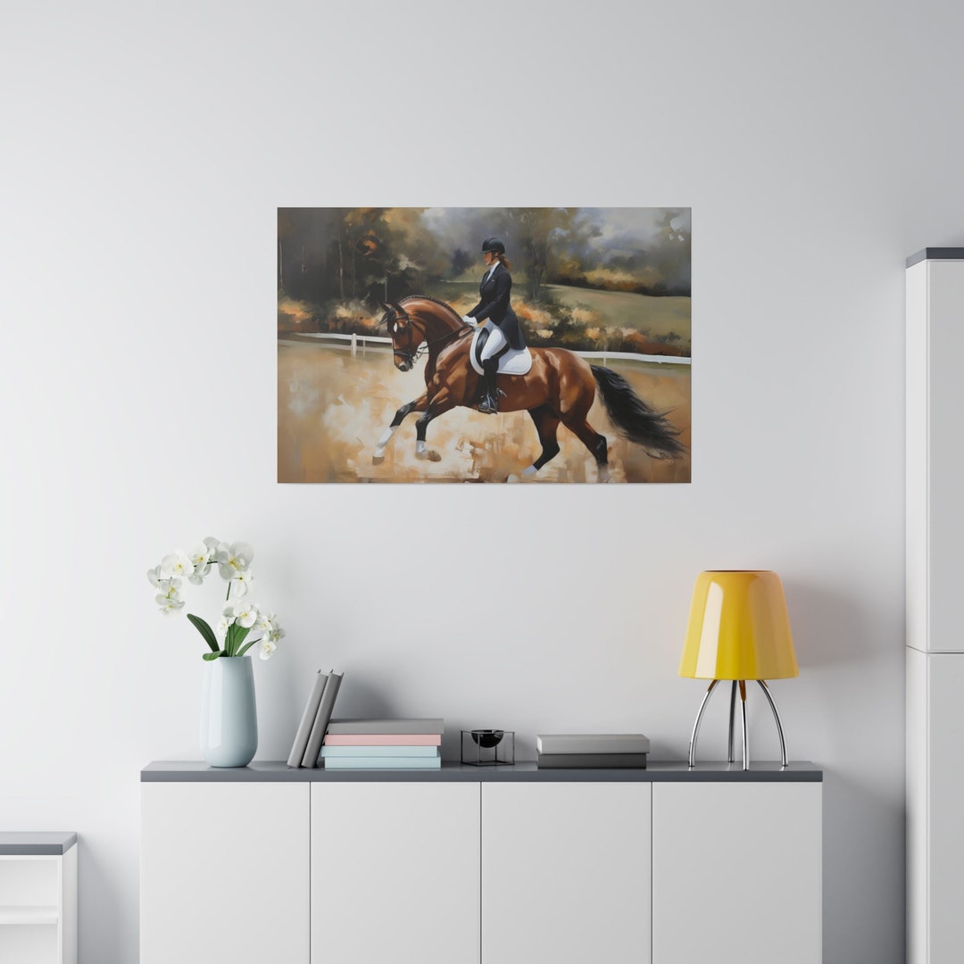 Equestian Dressage Beautiful Horse Matte Canvas, Stretched, 0.75" - Etsy