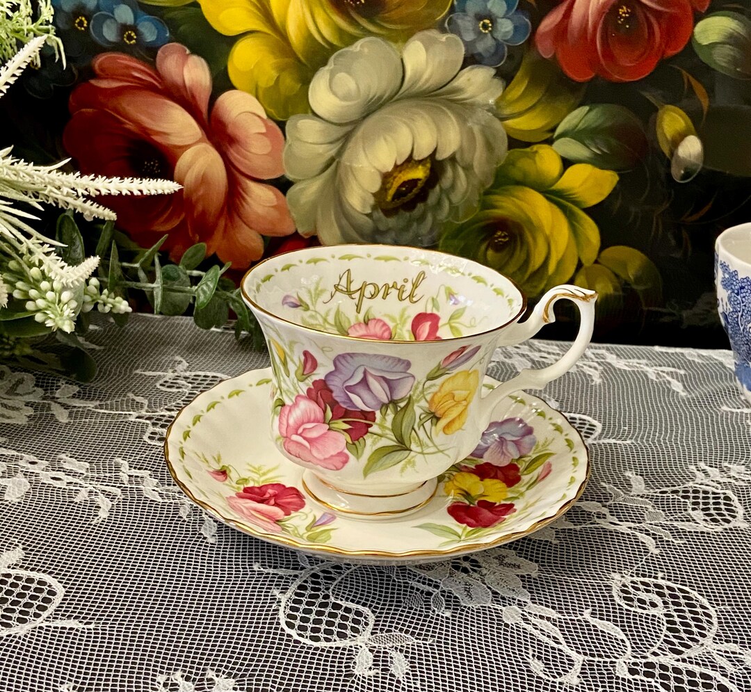 Royal Albert, APRIL / Sweet Pea Flowers of the Month Series Teacup in ...