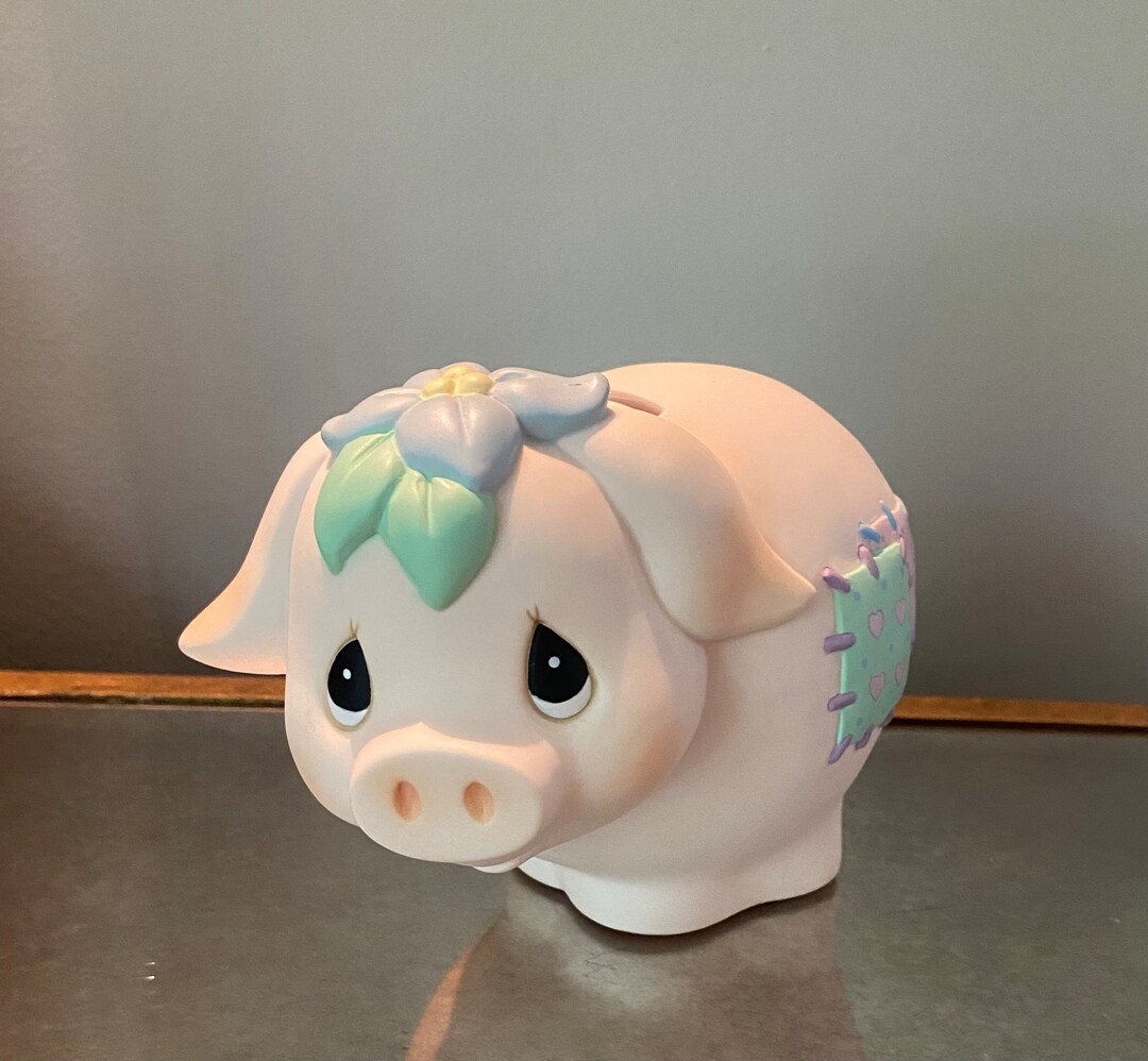 1992 Samuel Butcher ( Precious Moments ) ENESCO 4X5X6 Inch PIGGY BANK ...