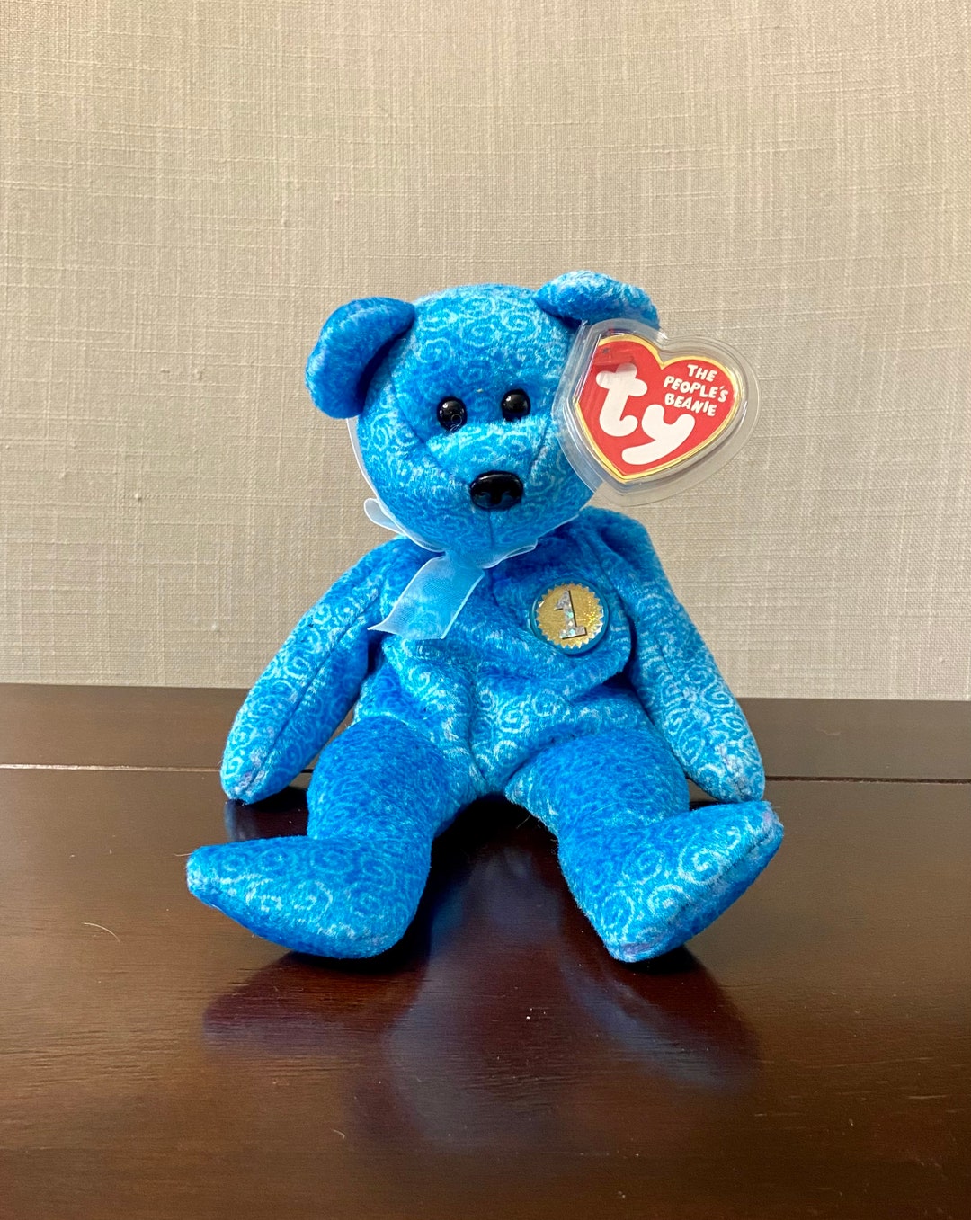 2001 Ty Beanie Baby "classy" Blue Bear - With Heart Tag - Etsy
