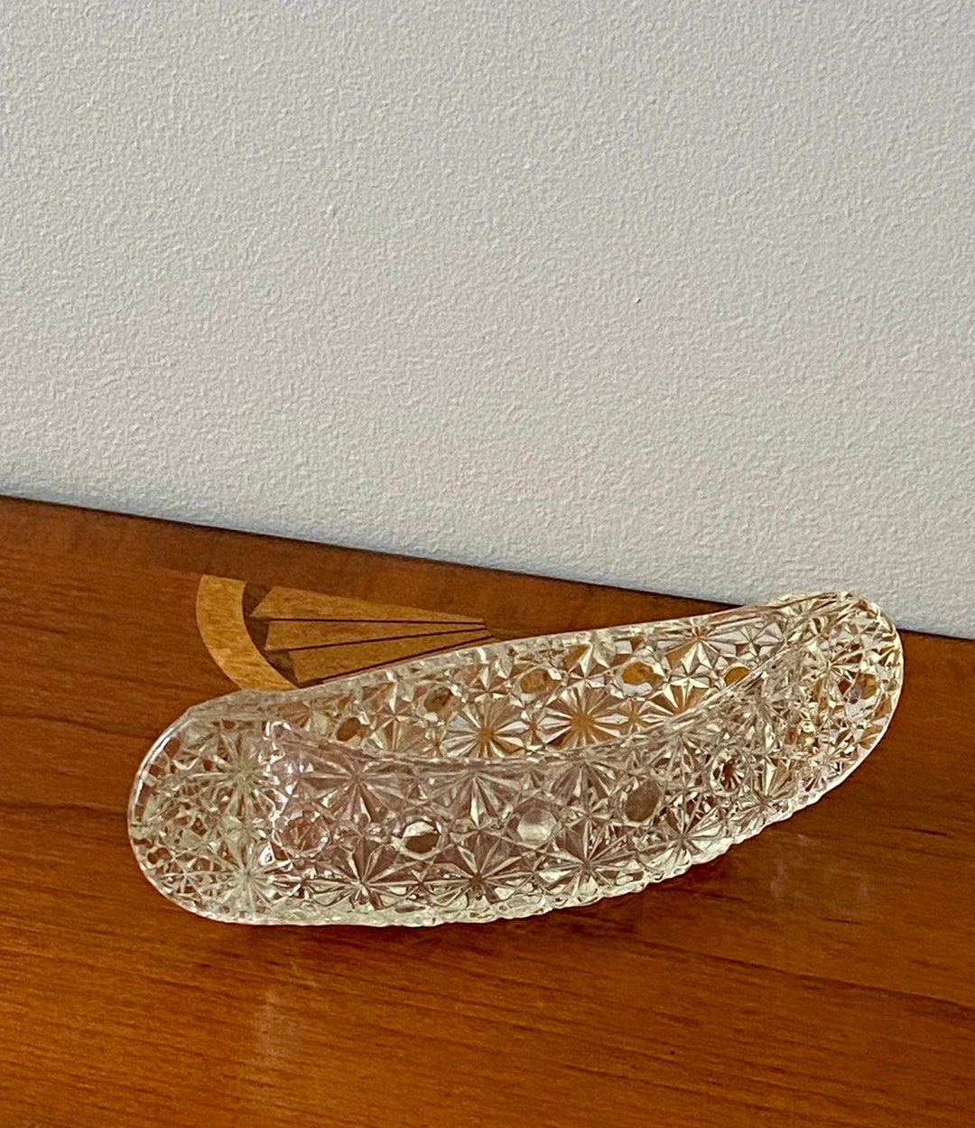 Fenton Crystal Canoe Daisy Button Candlestick Holder 6 Inches/ Perfect ...