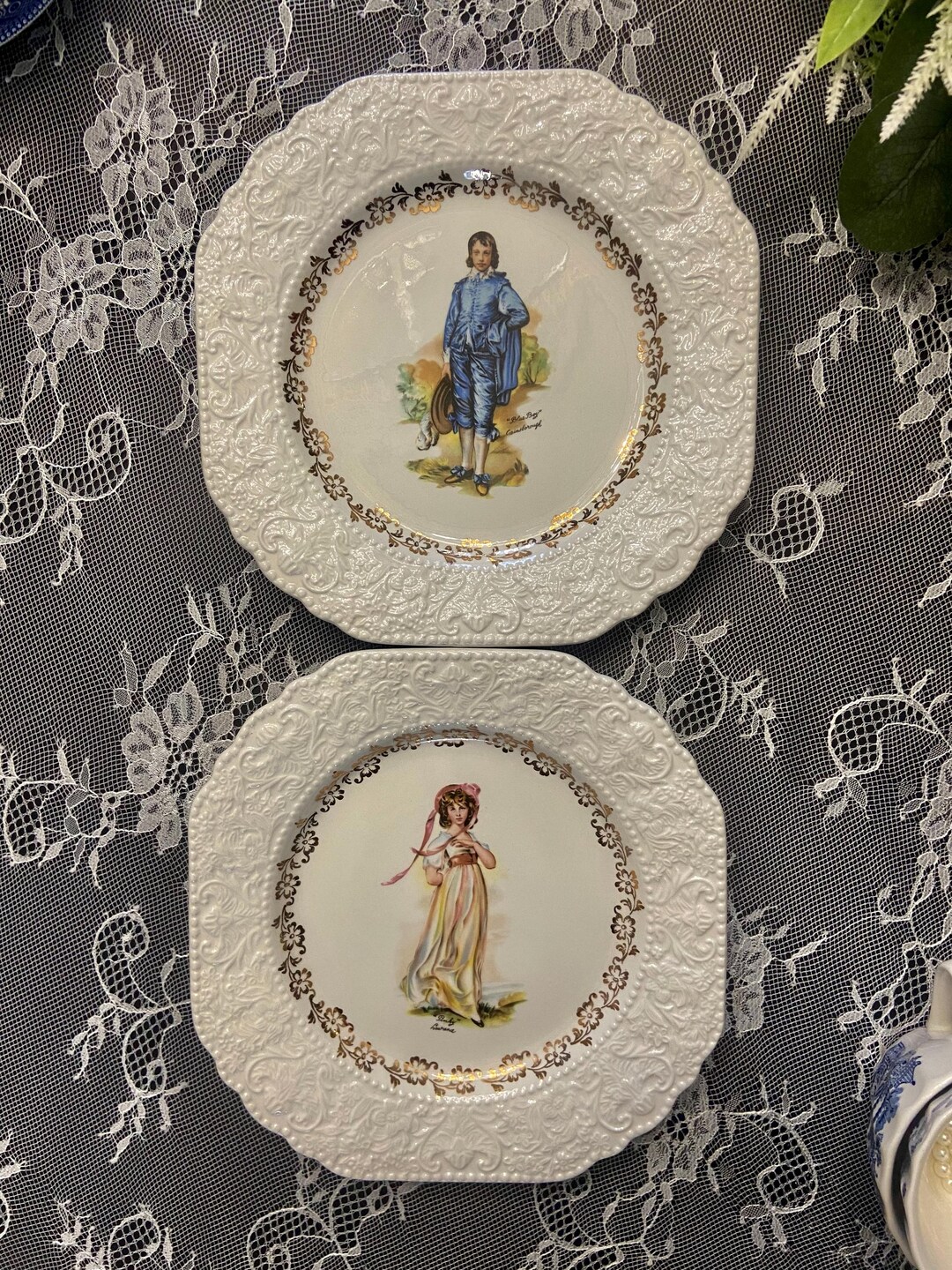Vintage Lord Nelson Blue Boy & Pinky Plates - Made in England - Etsy