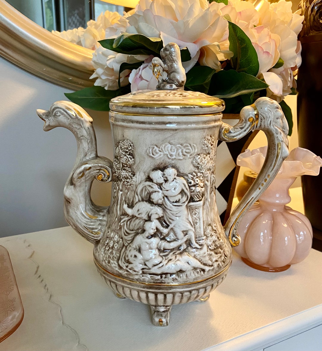 Gorgeous Baroque Porcelain CAPODIMONTE 5 Cup Teapot/coffee Pot in ...