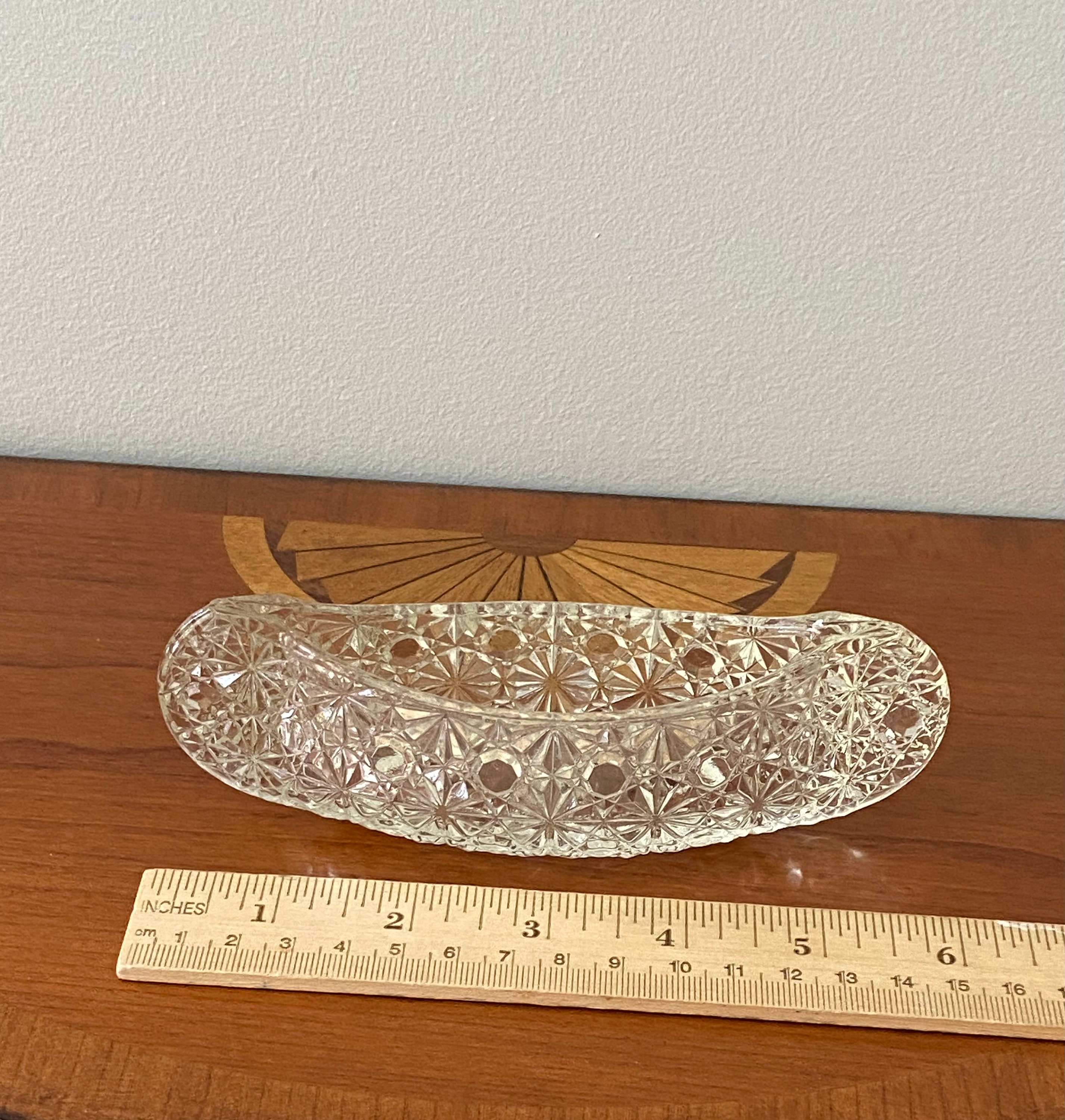 Fenton Crystal Canoe Daisy Button Candlestick Holder 6 Inches/ Perfect ...