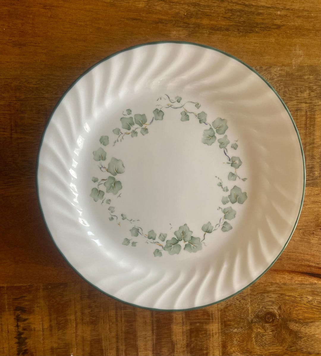 Lot of 2, Corelle CALLAWAY 9 Inch LUNCHEON Plates, White With Scalloped ...