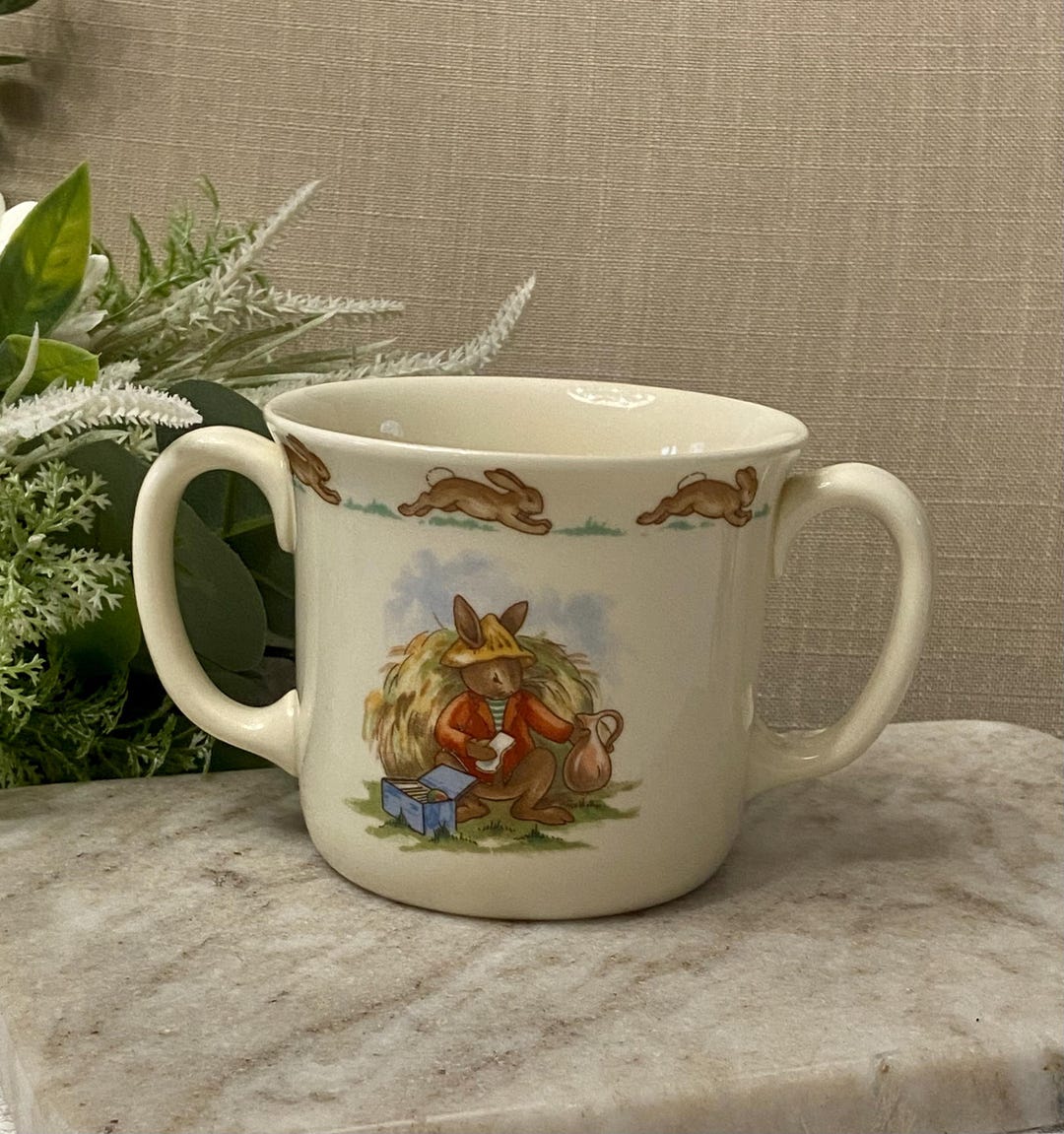 Royal Doulton, Bunnykins, Double Handled , Hug a Mug, Albion Shape, the Haystack in Excellent ...