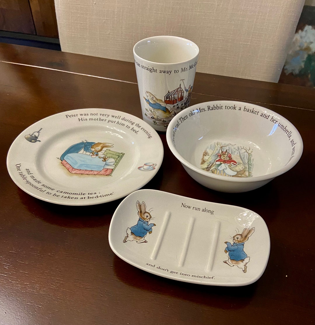 Peter Rabbit , Beatrix Potter, WEDGWOOD COLLECTION: Plate, Bowl, 8 Oz ...